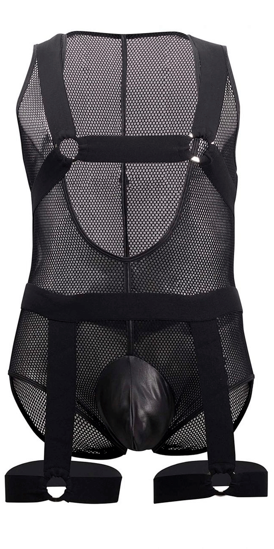 Candyman 99529x Mesh Garter Bodysuit Black – MensUnderwearStore.com